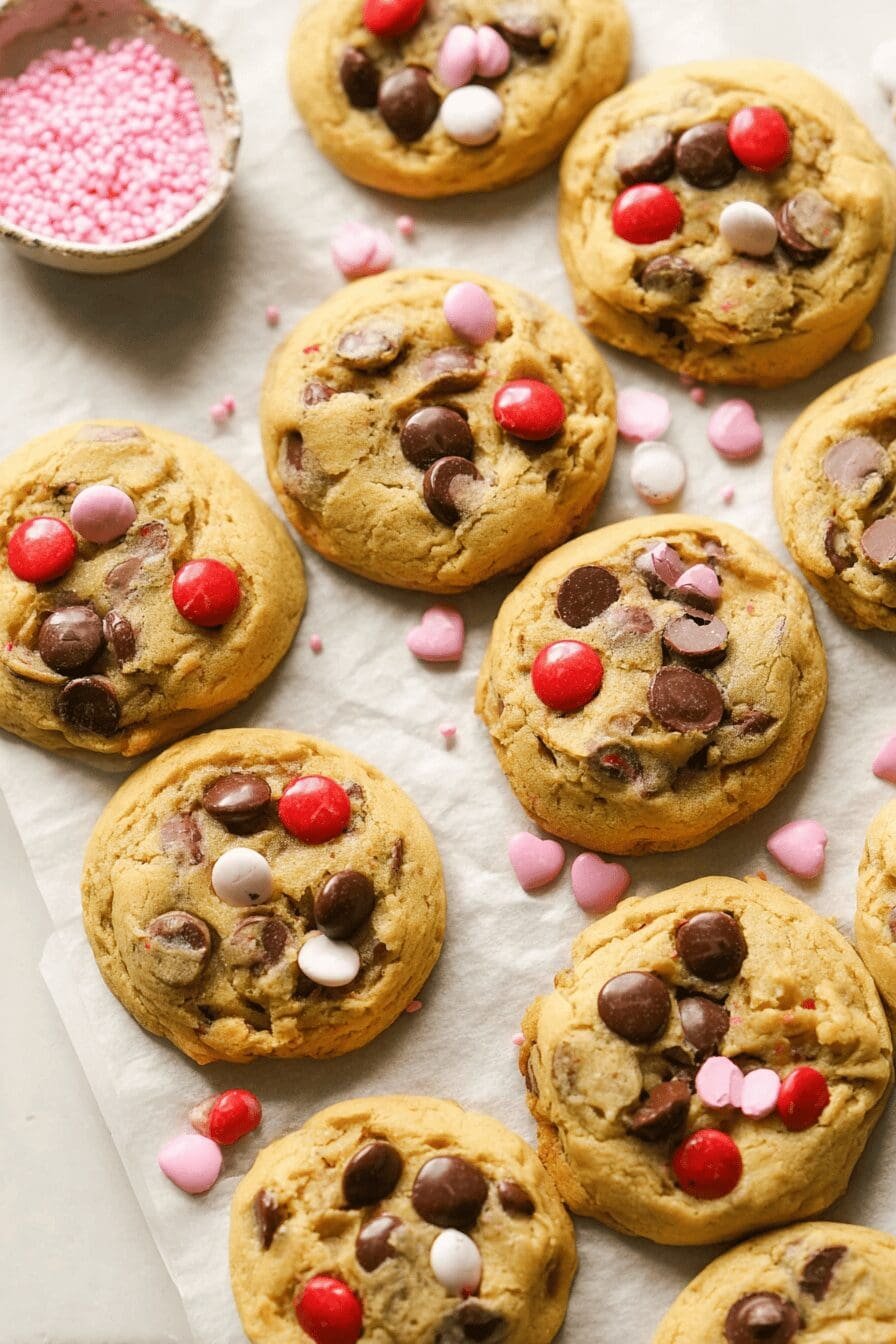 Valentines Day Mm Cookies Recipe With Sweet Colorful Treats