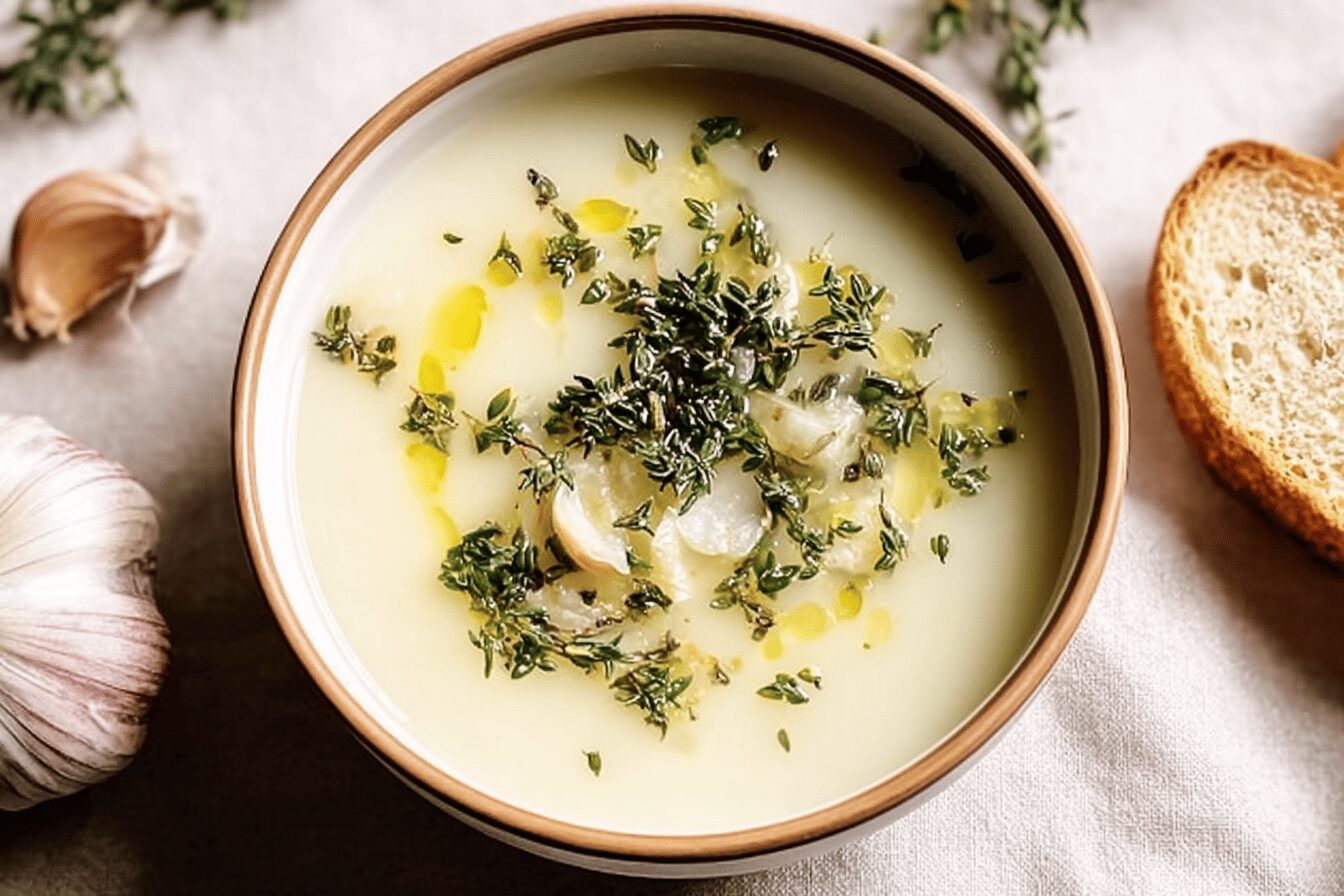 Garlic Soup Recipe With Rich Creamy Flavor In Every Spoonful