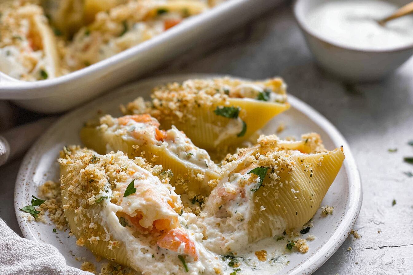 Seafood Stuffed Shells Recipe With Creamy Cheese And Herbs