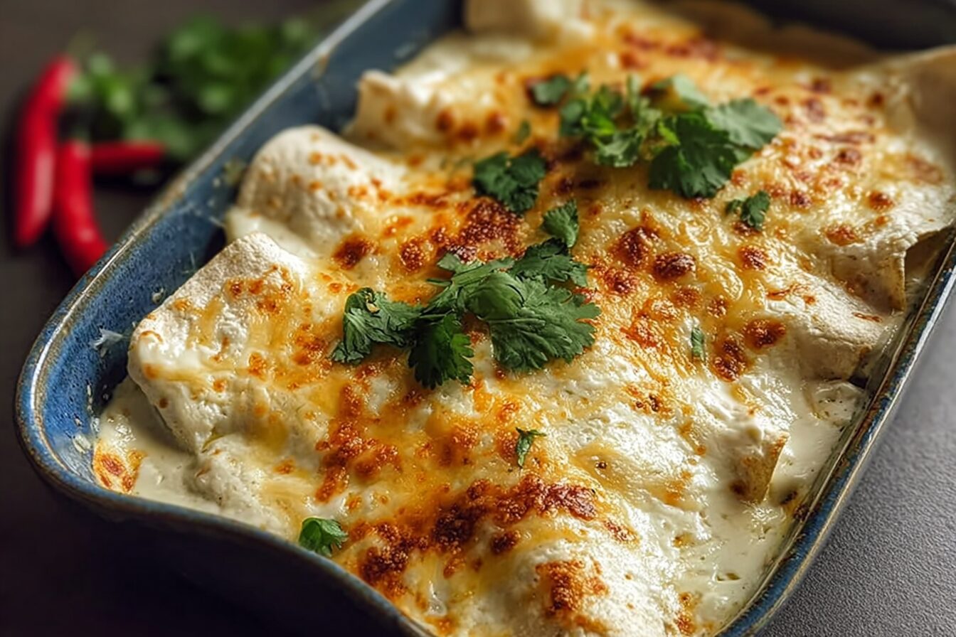 Creamy White Chicken Enchiladas 30 Minute Easy Recipe