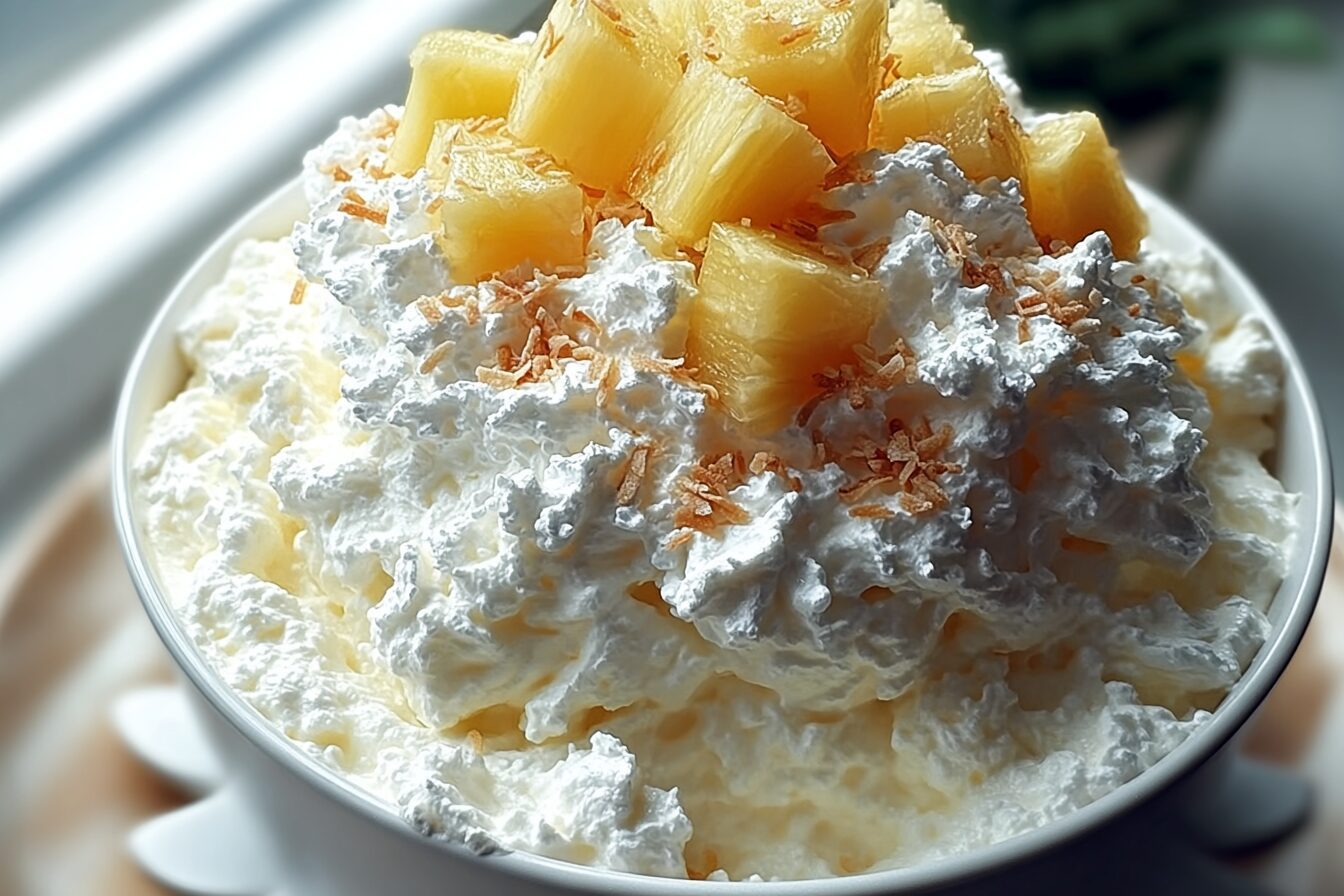 Pineapple Fluff Recipe With Creamy Texture And Sweet Taste