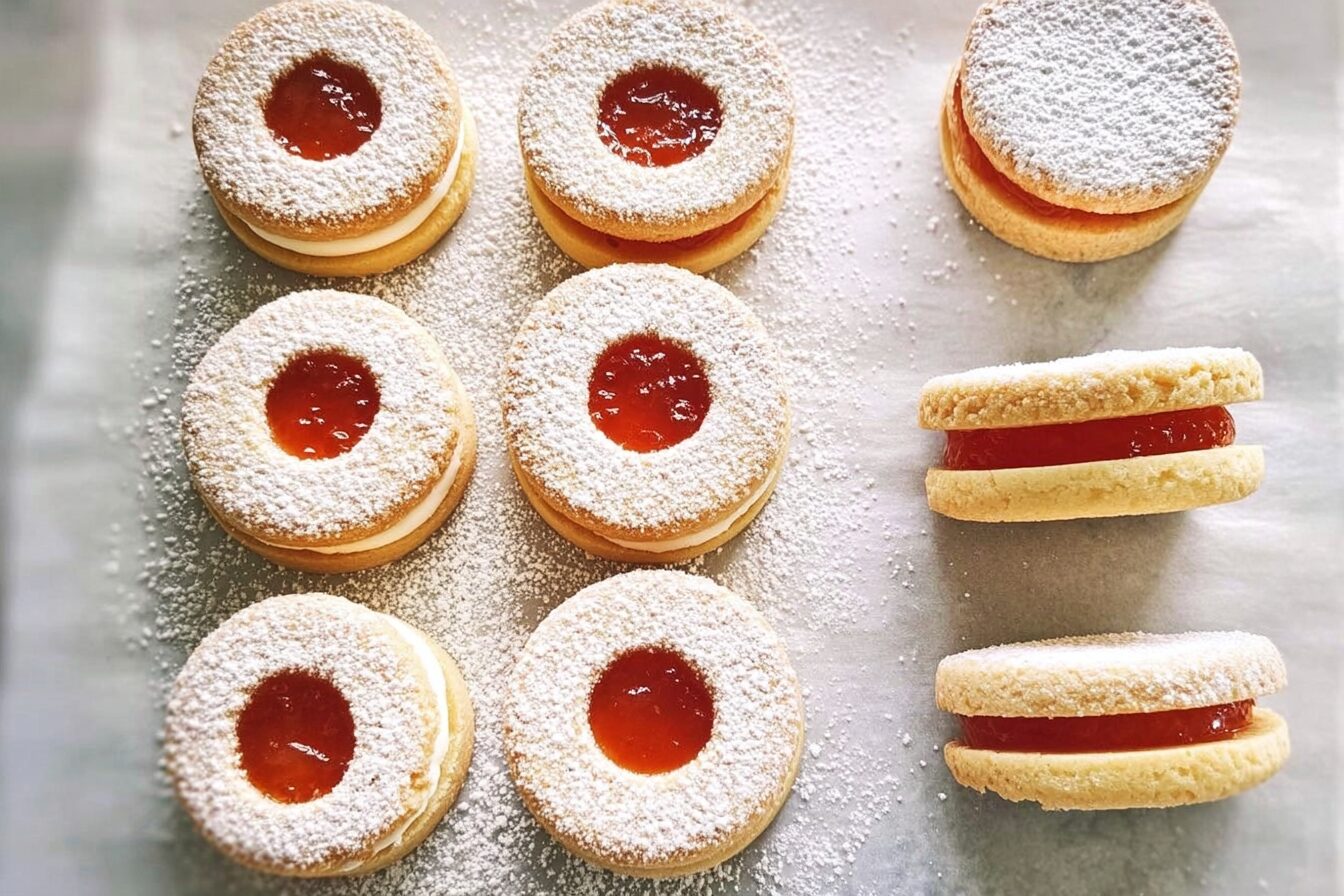 Delicious Apricot Jam Filled Sandwich Cookies Recipe