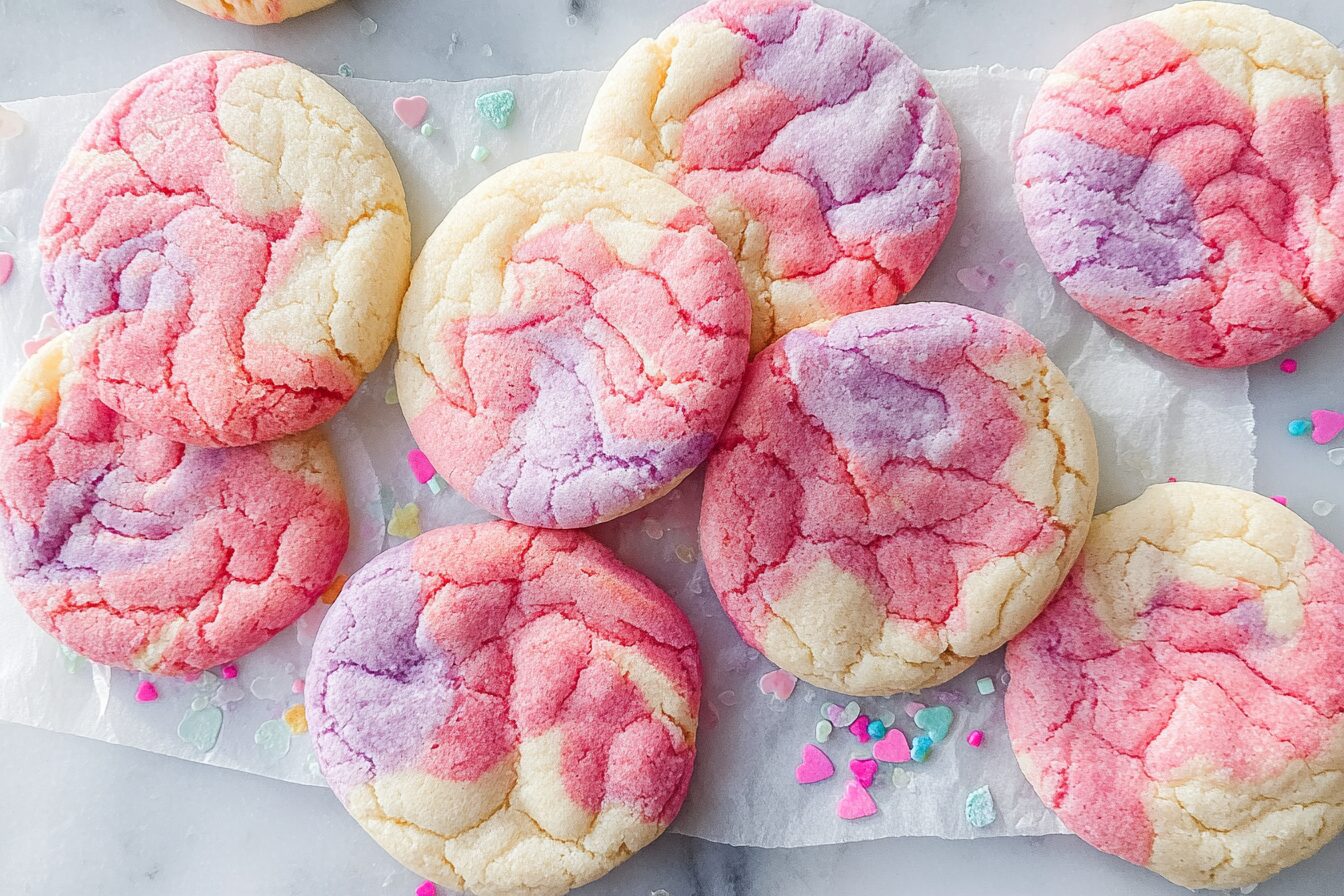 Valentines Tie Dye Cookies: Easy Rainbow Swirl Recipe