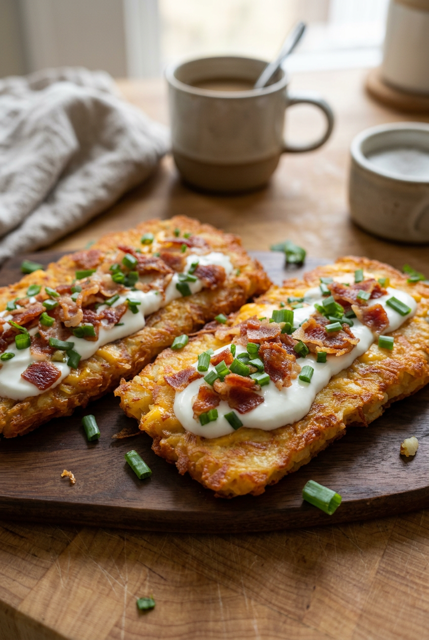 Loaded Hashbrown Patties Extra Crispy And Cheesy Recipe